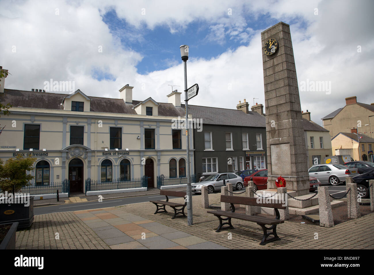 Church square and war memorial Rathfriland county down northern ireland ...
