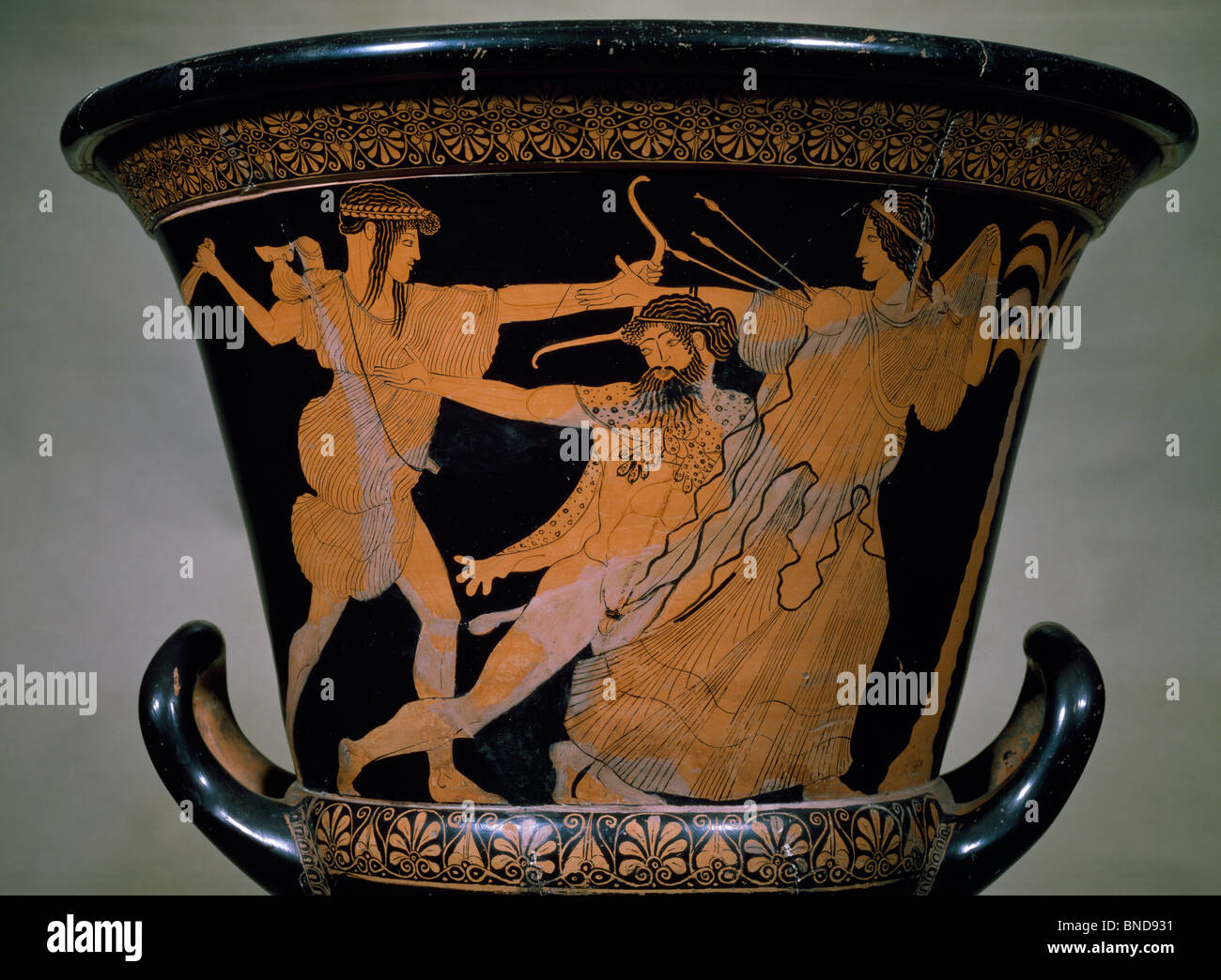 Krater with red-figure painting, France, Paris, Musee du Louvre Stock ...