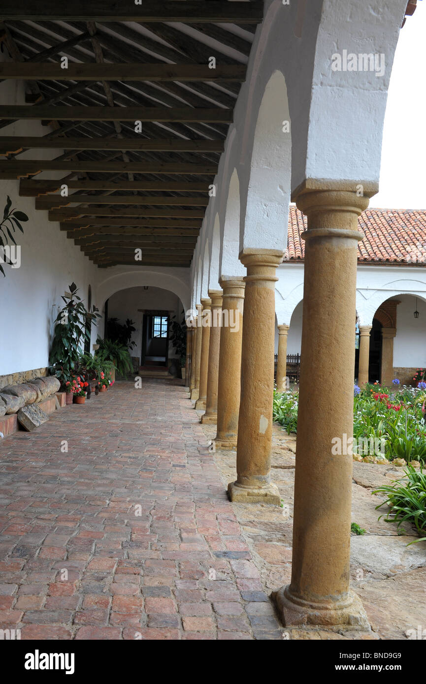 Convent de Santo Ecce Homos arcade with a series of arched columns ...