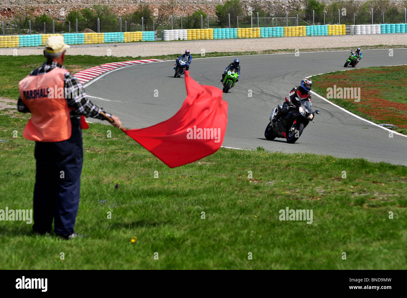 Red flag at the race Stock Photo - Alamy