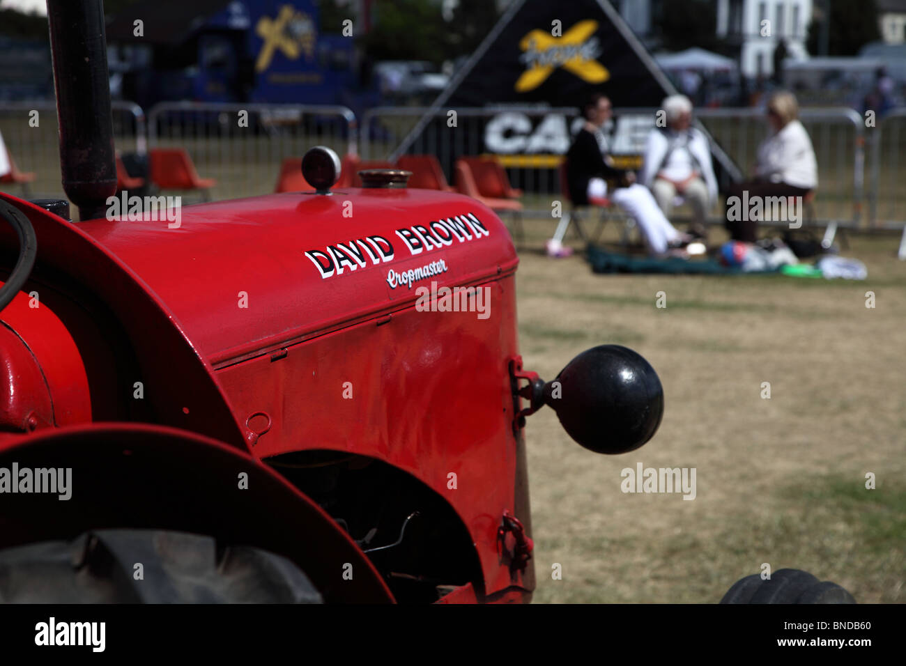 Red painted David Brown tractor at summer show Stock Photo - Alamy