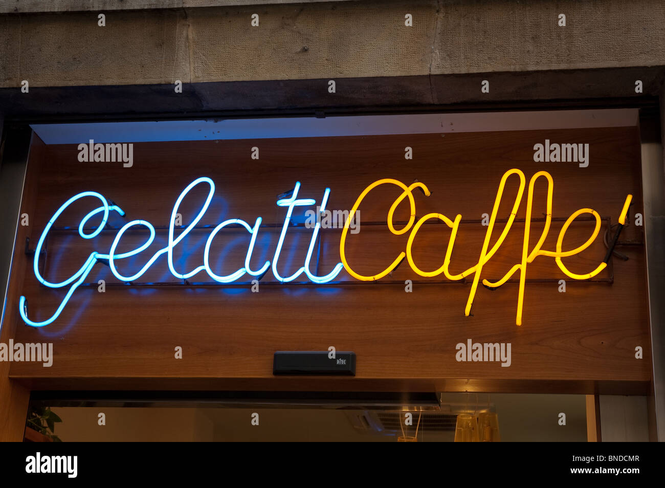 Cafe Neon Sign In Florence Italy Stock Photo - Alamy