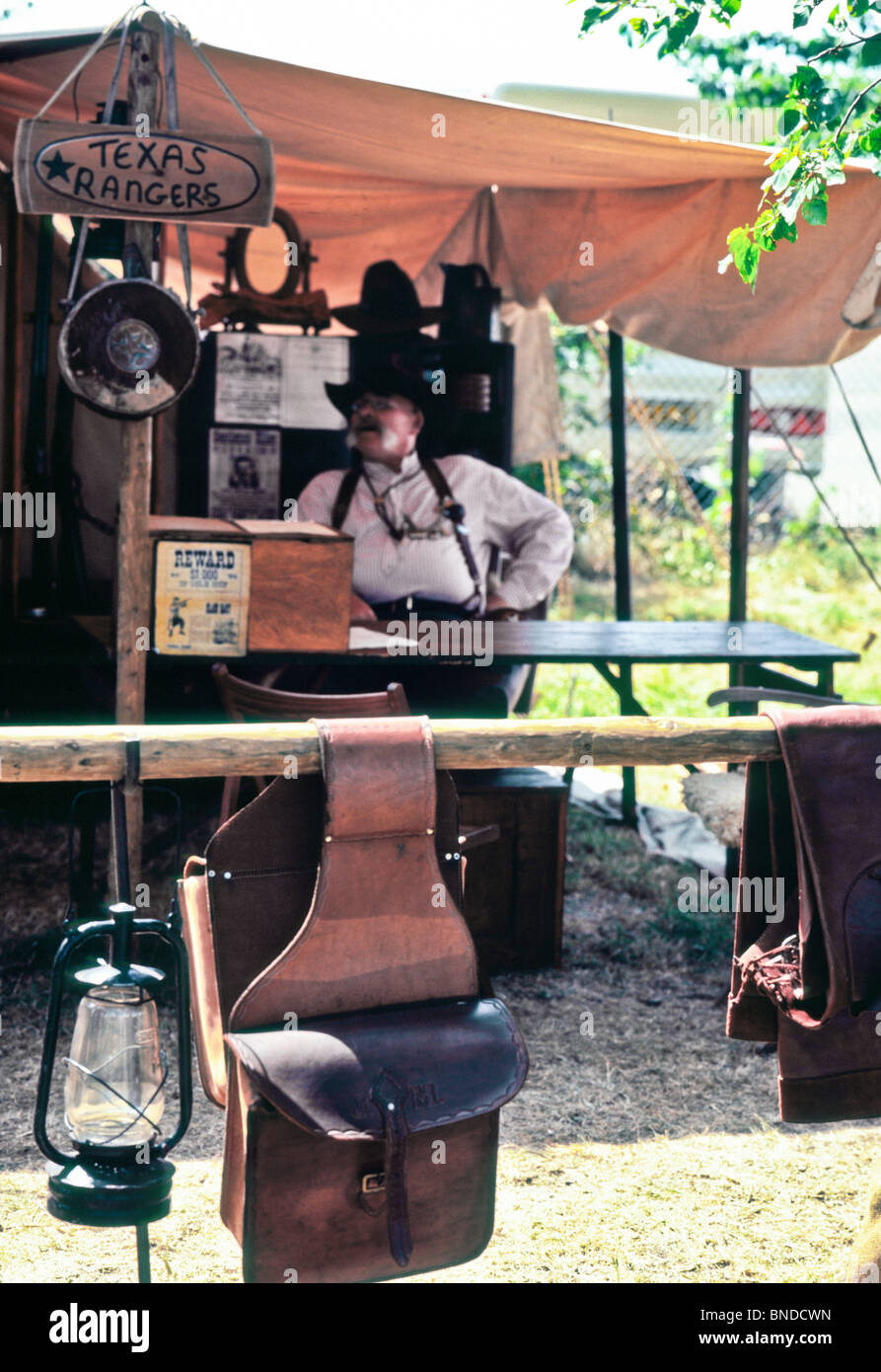 A Texas rangers settlement camp Stock Photo - Alamy