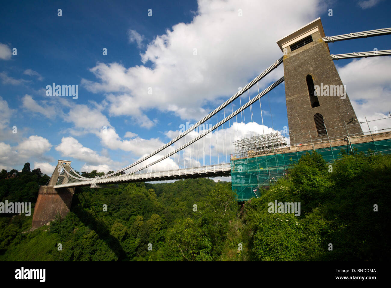 Clifton Suspension Bridge Bristol UK Scaffolding Repairs Stock Photo ...