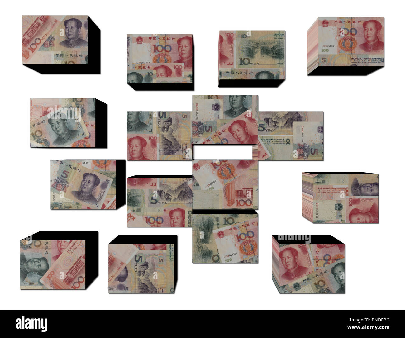 Chinese yuan on cubes against white illustration Stock Photo - Alamy