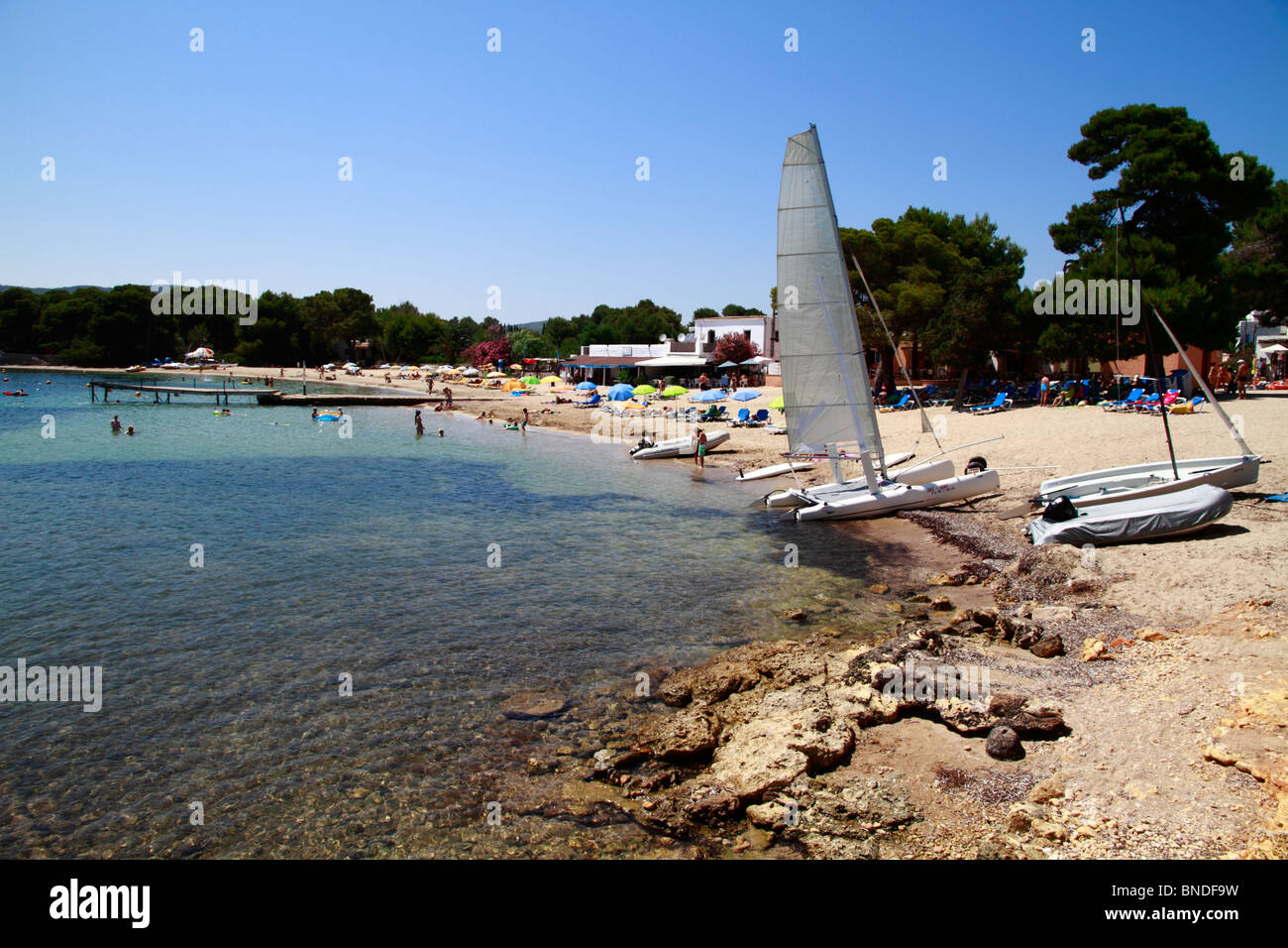 View of Cala Pada beach, Ibiza, Spain Stock Photo - Alamy