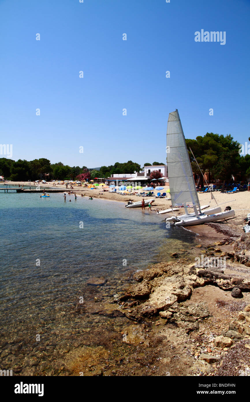 View of Cala Pada beach, Ibiza, Spain Stock Photo - Alamy