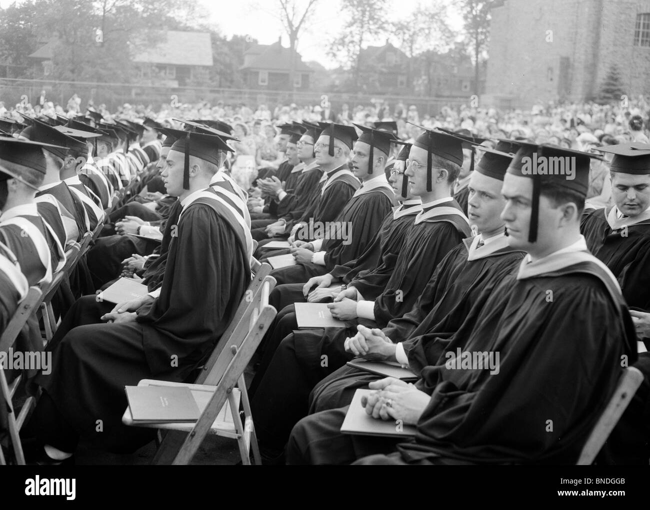 Student at graduation ceremony Black and White Stock Photos & Images ...