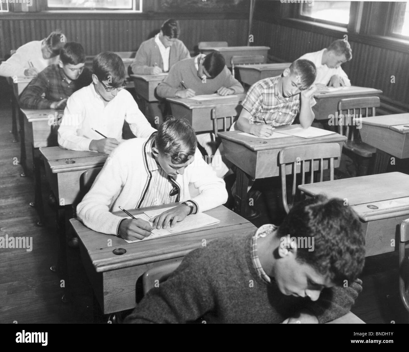 Student group on steps Black and White Stock Photos & Images - Alamy