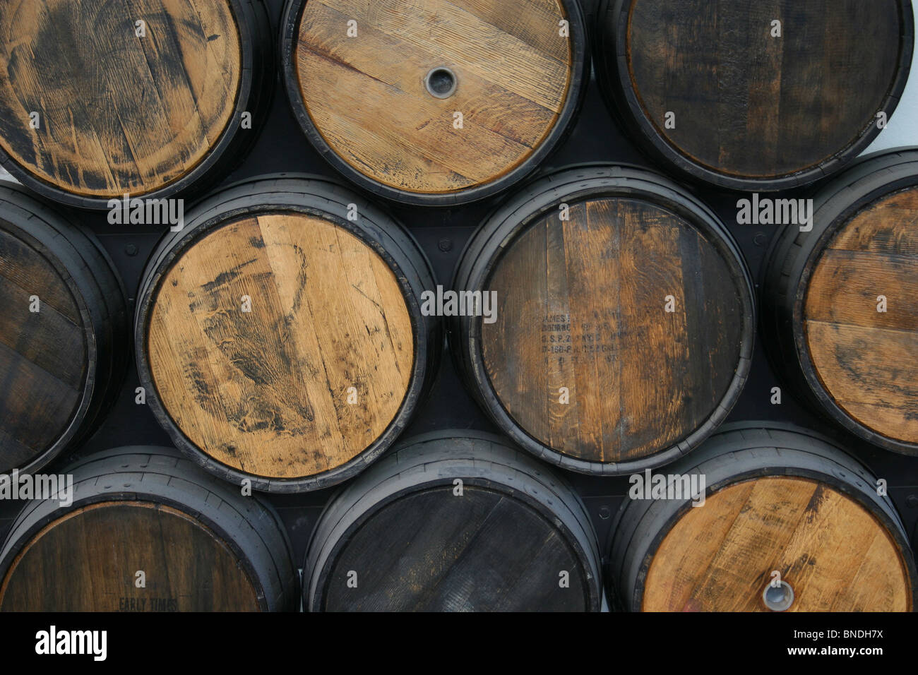wine barrels horizontal winery okanagan close up Stock Photo - Alamy