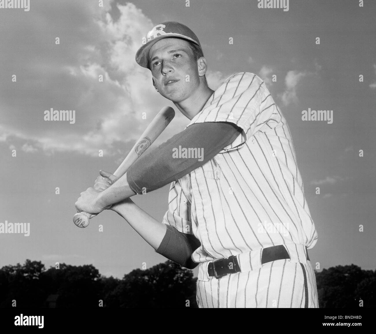 Young man with baseball cap Black and White Stock Photos & Images - Alamy