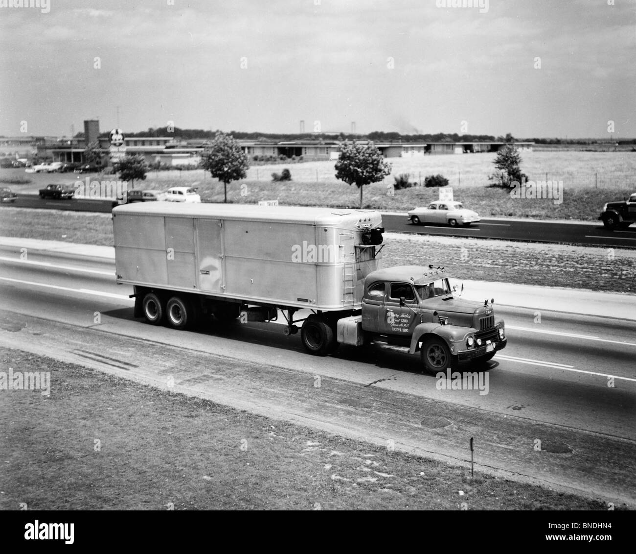 Car travel on road Black and White Stock Photos & Images - Alamy