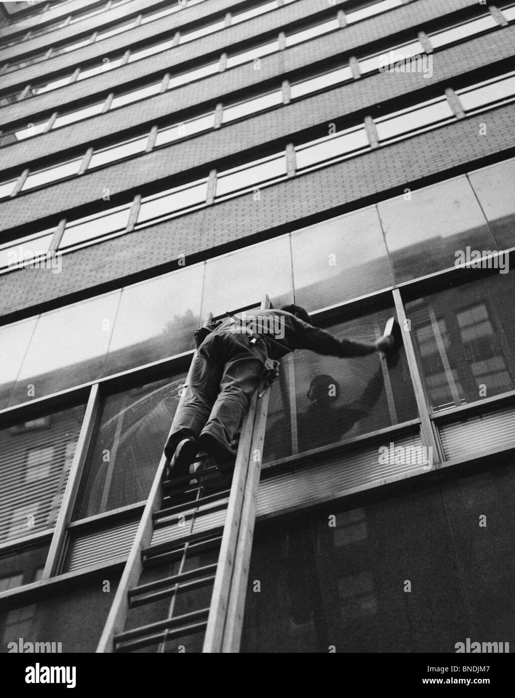 Window cleaning ladder Black and White Stock Photos & Images - Alamy