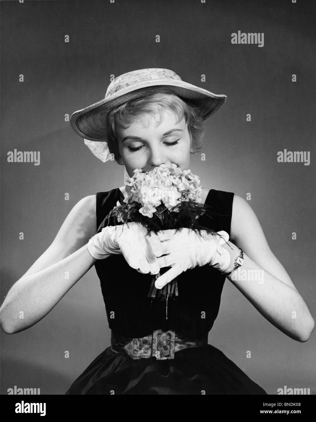 Front view of flowers Black and White Stock Photos & Images - Alamy