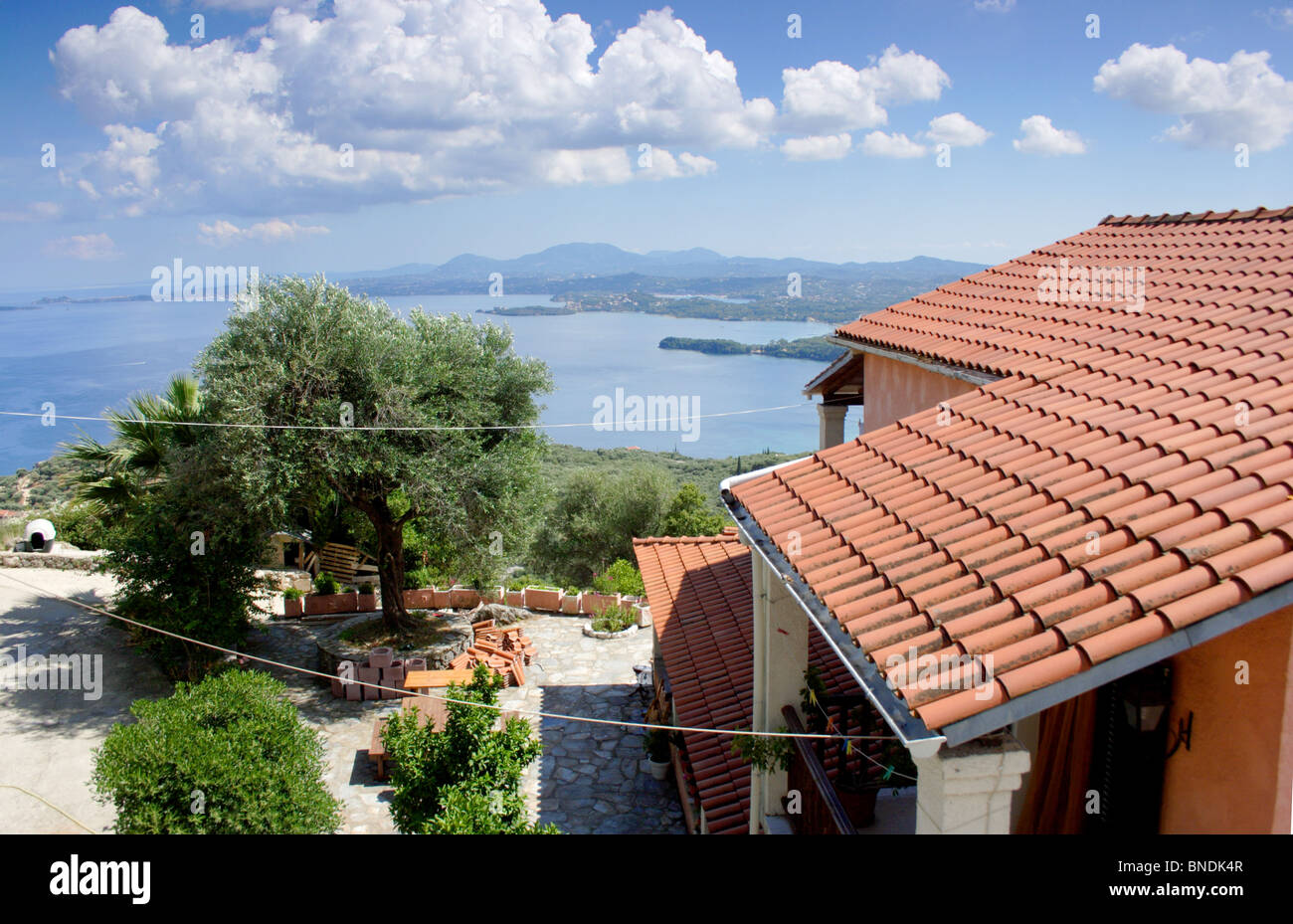 Tiled rooves, overlooking Ipsos bay Corfu, 2008 (Pre-financial crisis ...