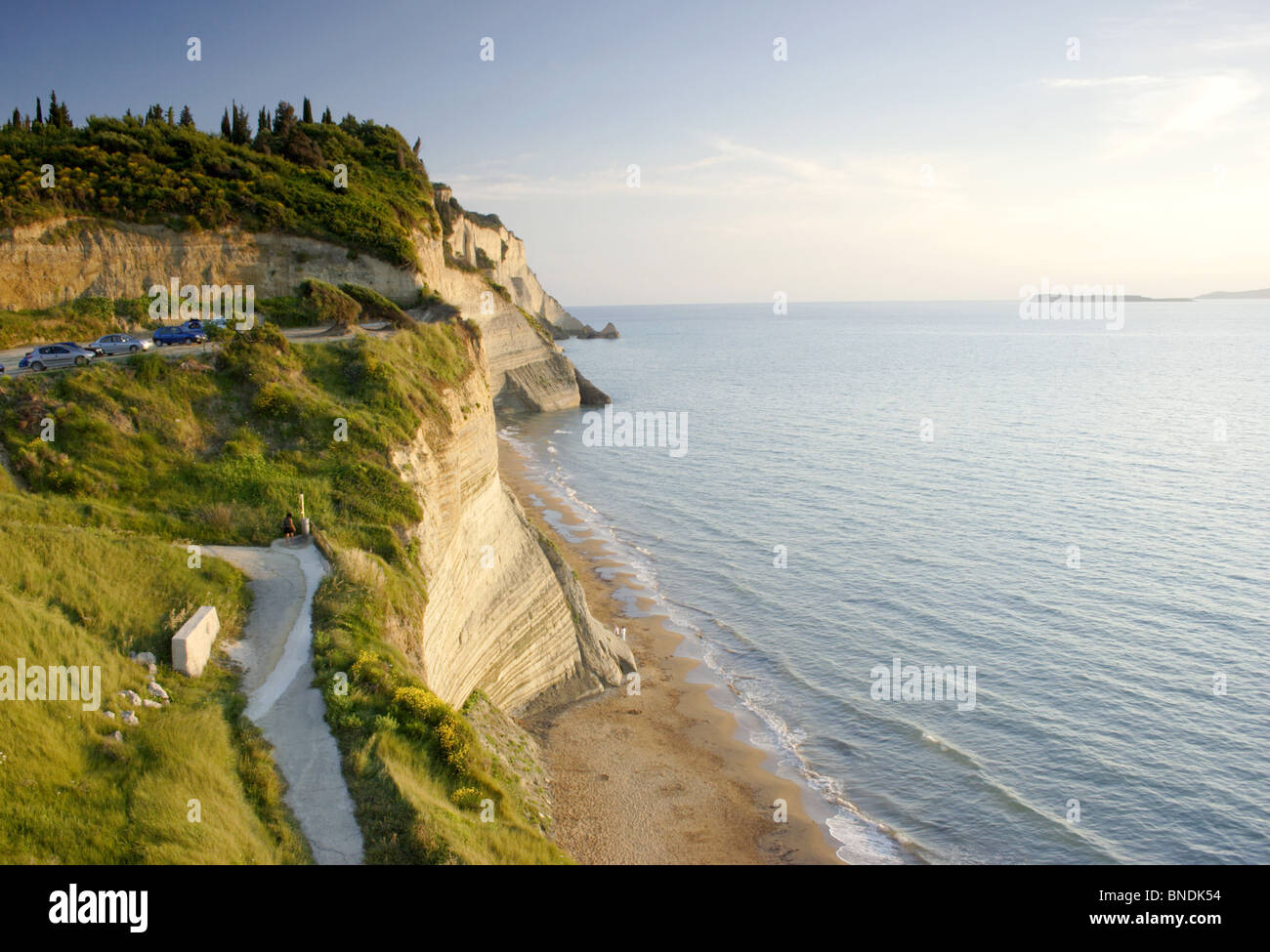 Sunset beach, Corfu Stock Photo - Alamy