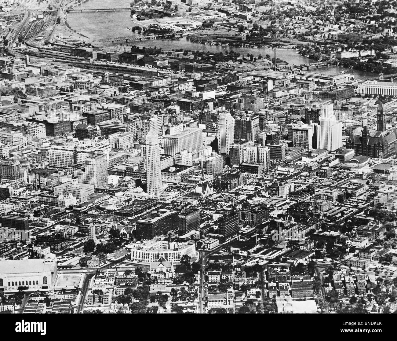 Aerial of river usa Black and White Stock Photos & Images - Alamy
