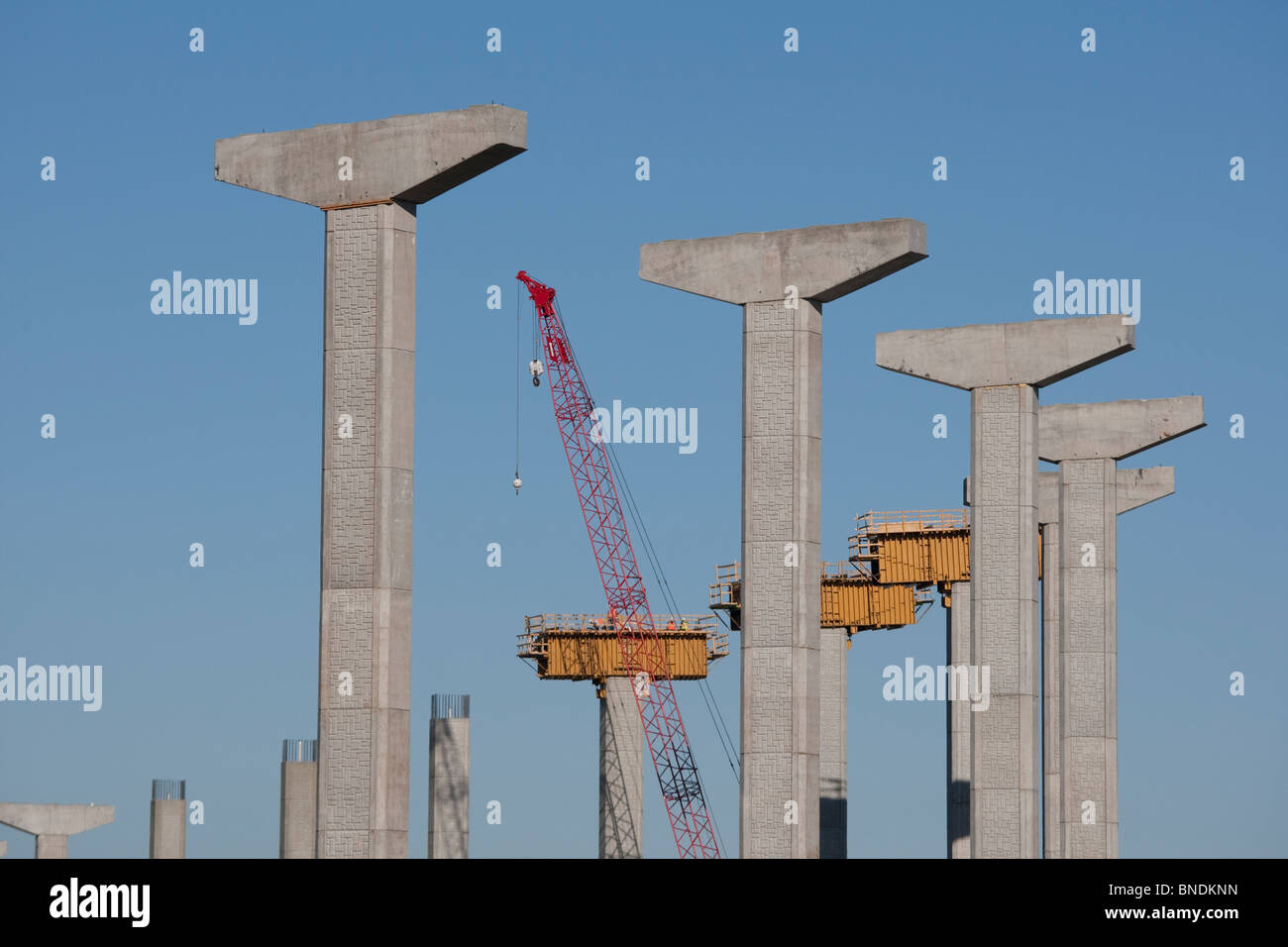 Bridge piers near Austin Texas to support a flyover at the intersection ...