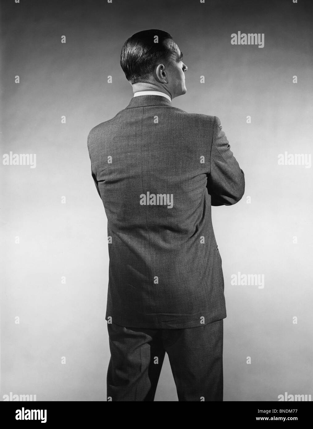 Man standing rear view Black and White Stock Photos & Images - Alamy