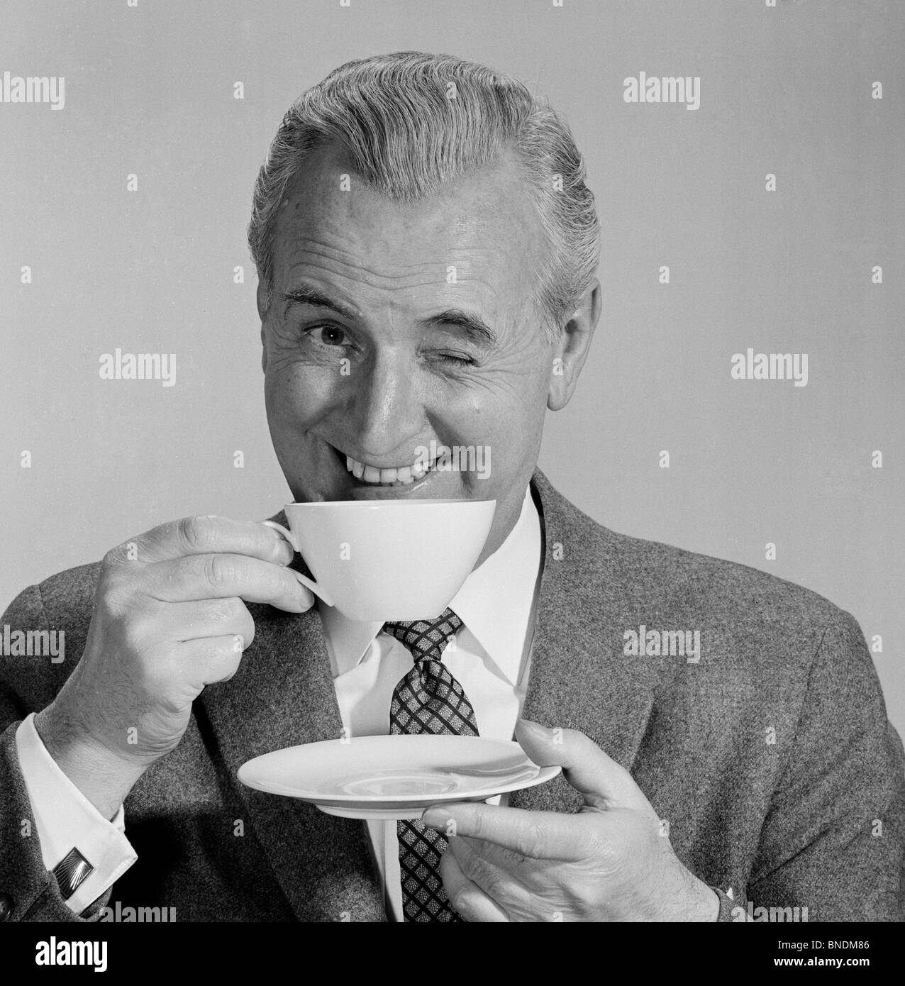 Man drink coffee Black and White Stock Photos & Images - Alamy