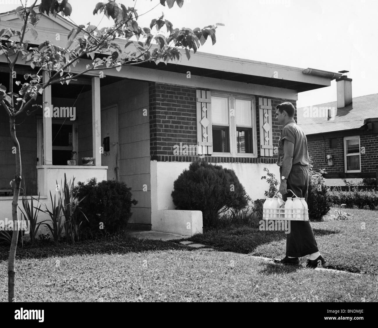 Milkman delivering milk hi-res stock photography and images - Alamy