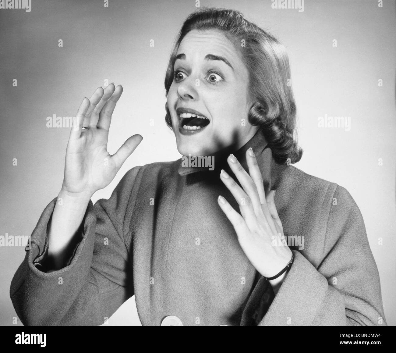 Frightened woman Black and White Stock Photos & Images - Alamy