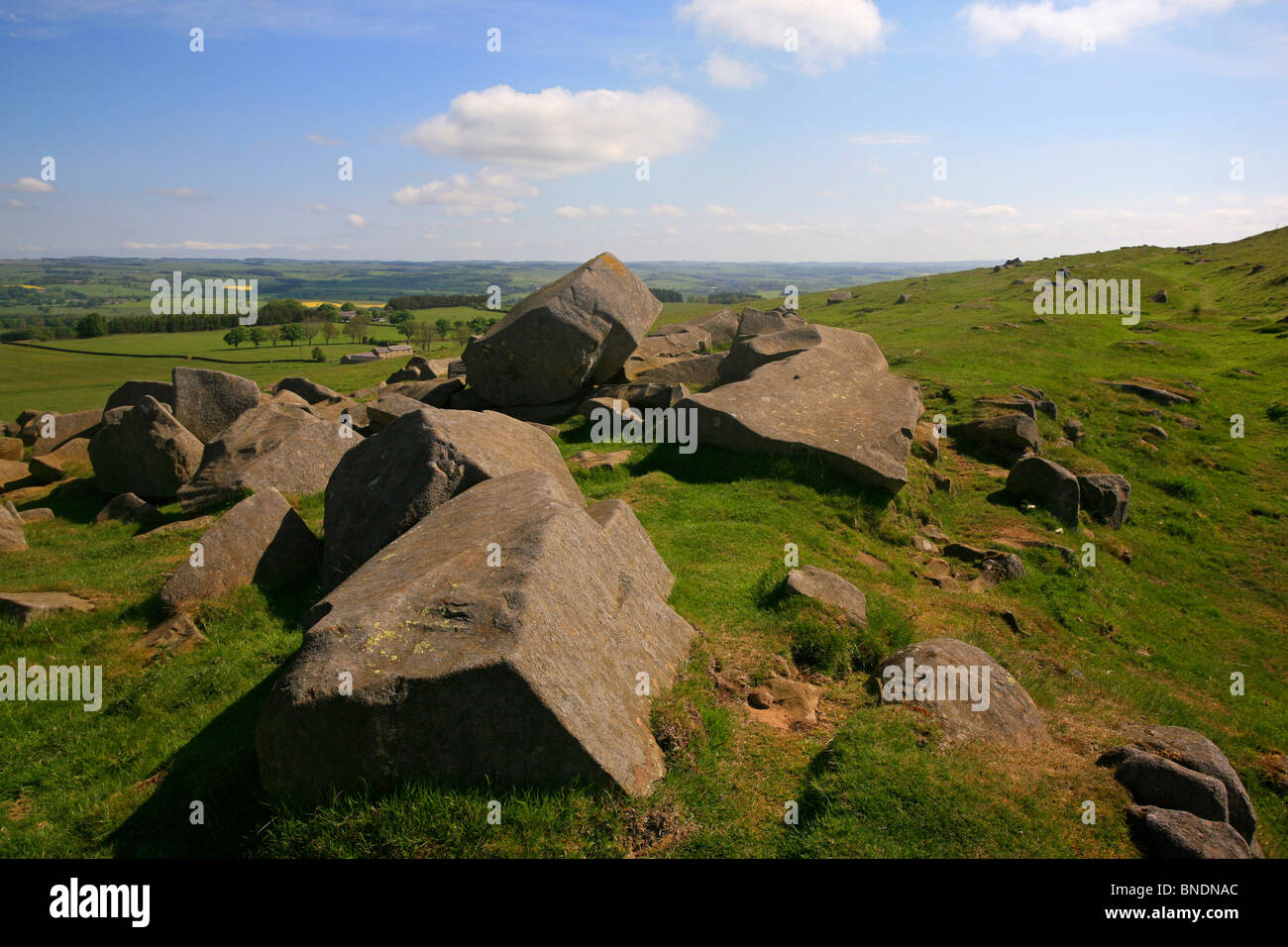 Roman Limestone Quarry, Hadrian's Wall, Northumberland, England Stock ...