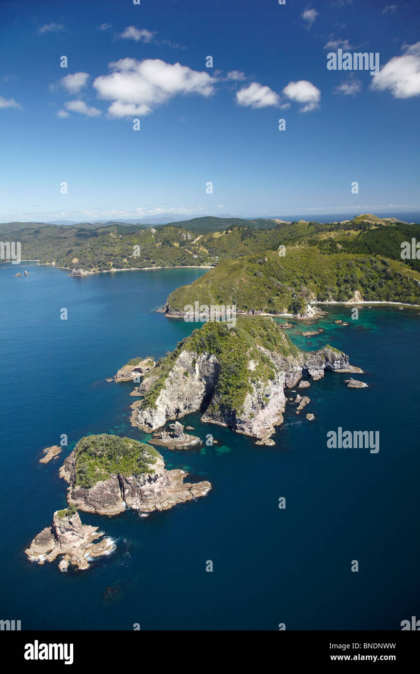 Motukoranga Island, Devils Point, and Humbug Bay, Coromandel Peninsula ...
