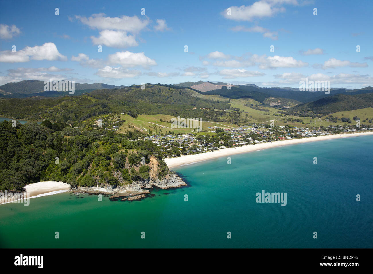 Whangapoua, Coromandel Peninsula, North Island, New Zealand - aerial ...