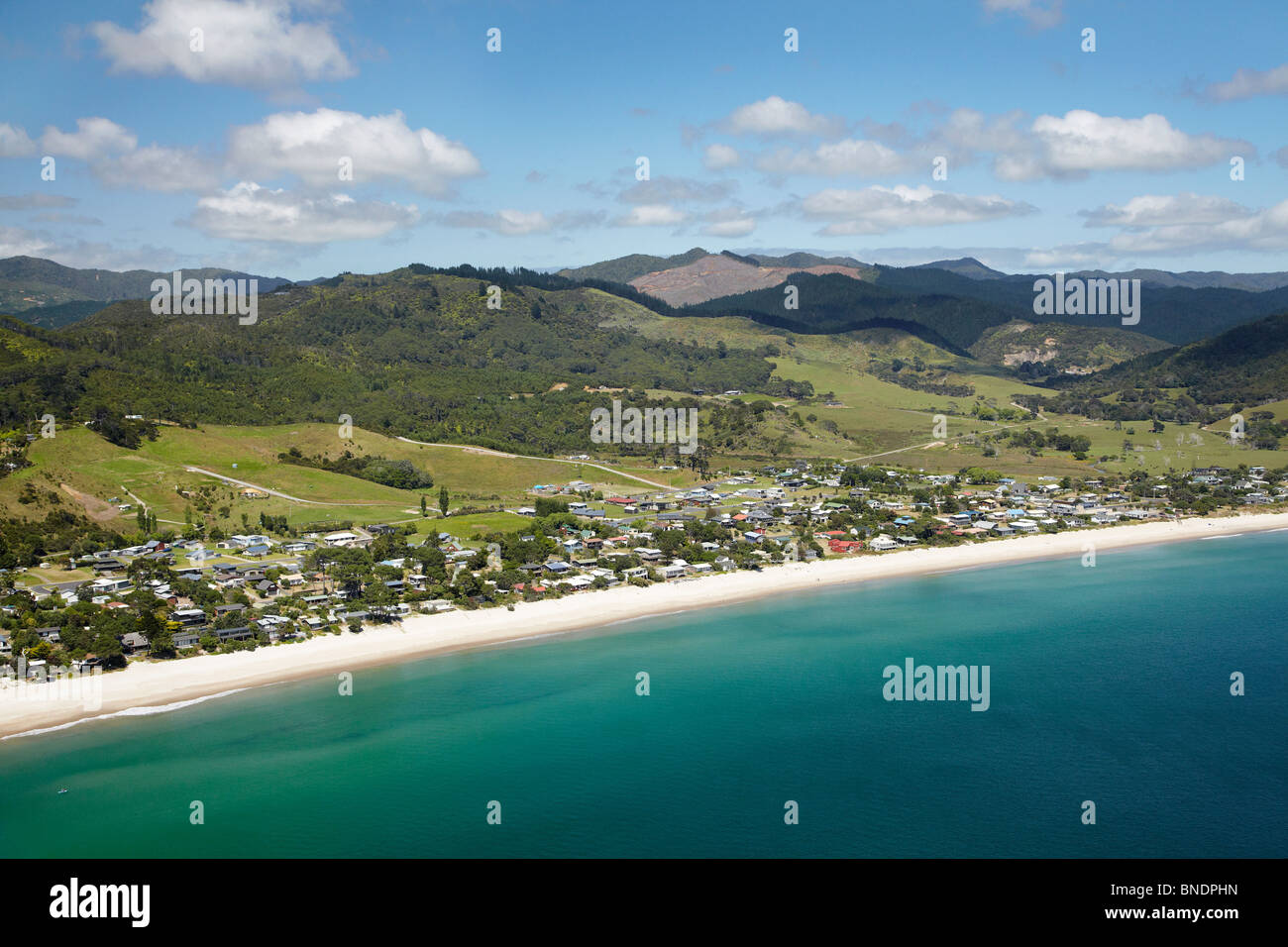 Whangapoua, Coromandel Peninsula, North Island, New Zealand - aerial ...
