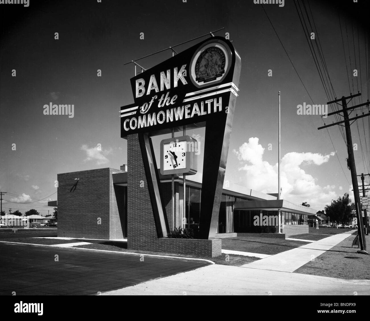 Bank exterior view Black and White Stock Photos & Images - Alamy