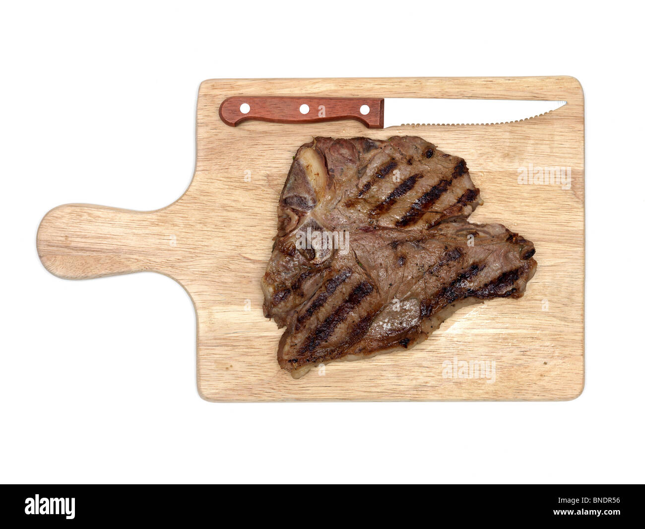 A cooked t-bone steak Stock Photo - Alamy