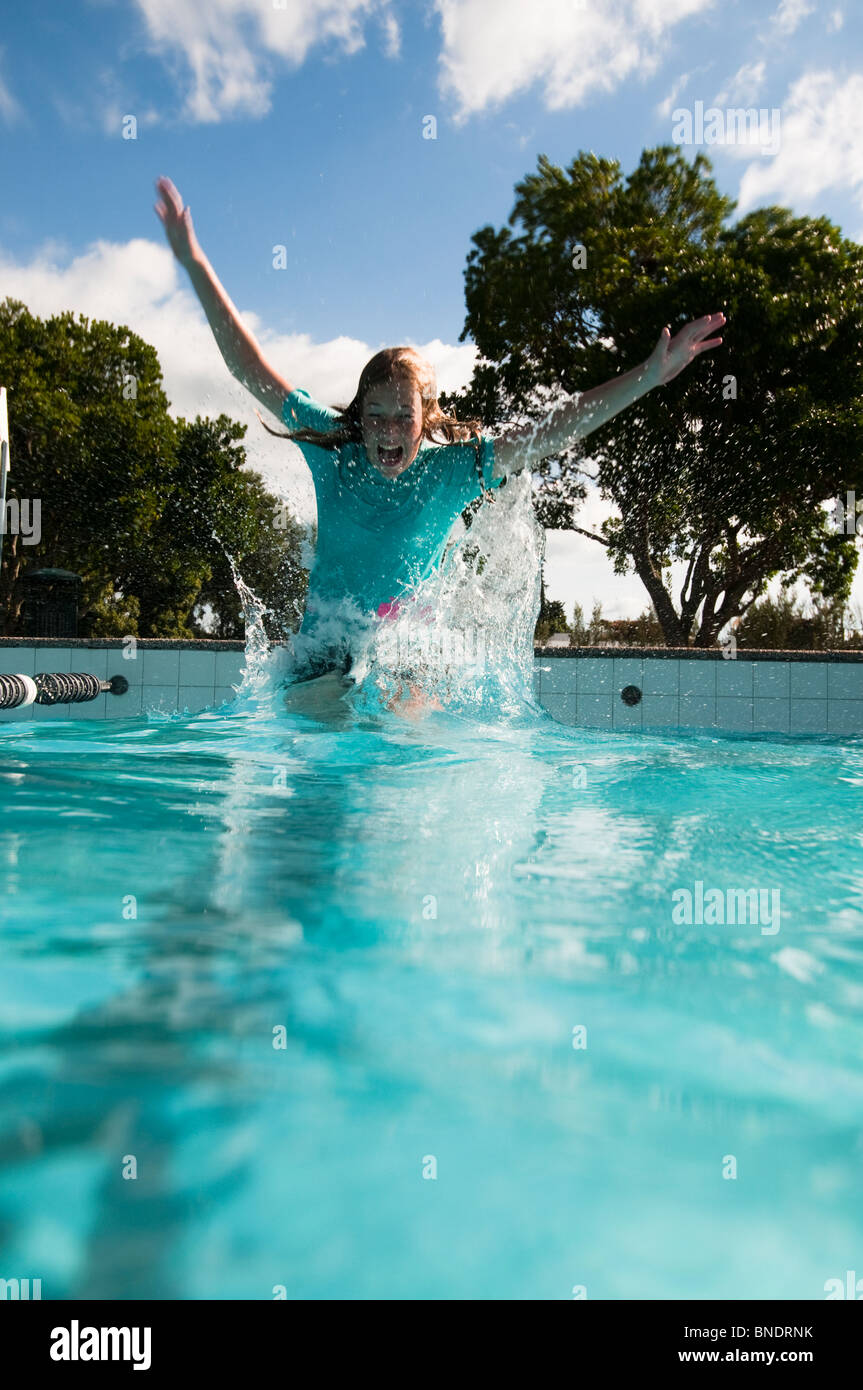 Teen jumping pool hi-res stock photography and images - Alamy