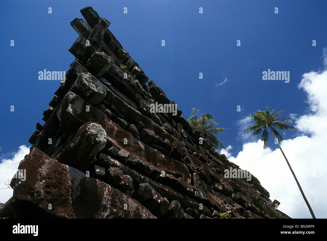 Nan Douwas, the main temple at the ruined stone city of Nan Madol on ...