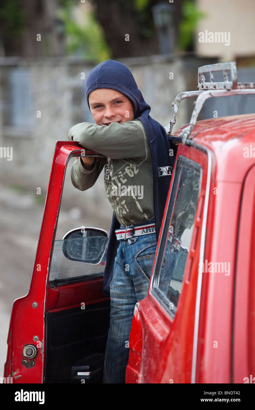 Svan boy in Mestia in Svaneti, Georgia Stock Photo - Alamy