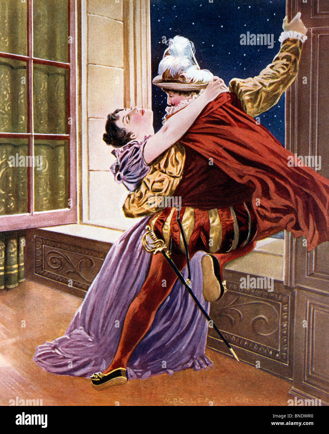 Lovers in front of open window at night Stock Photo - Alamy