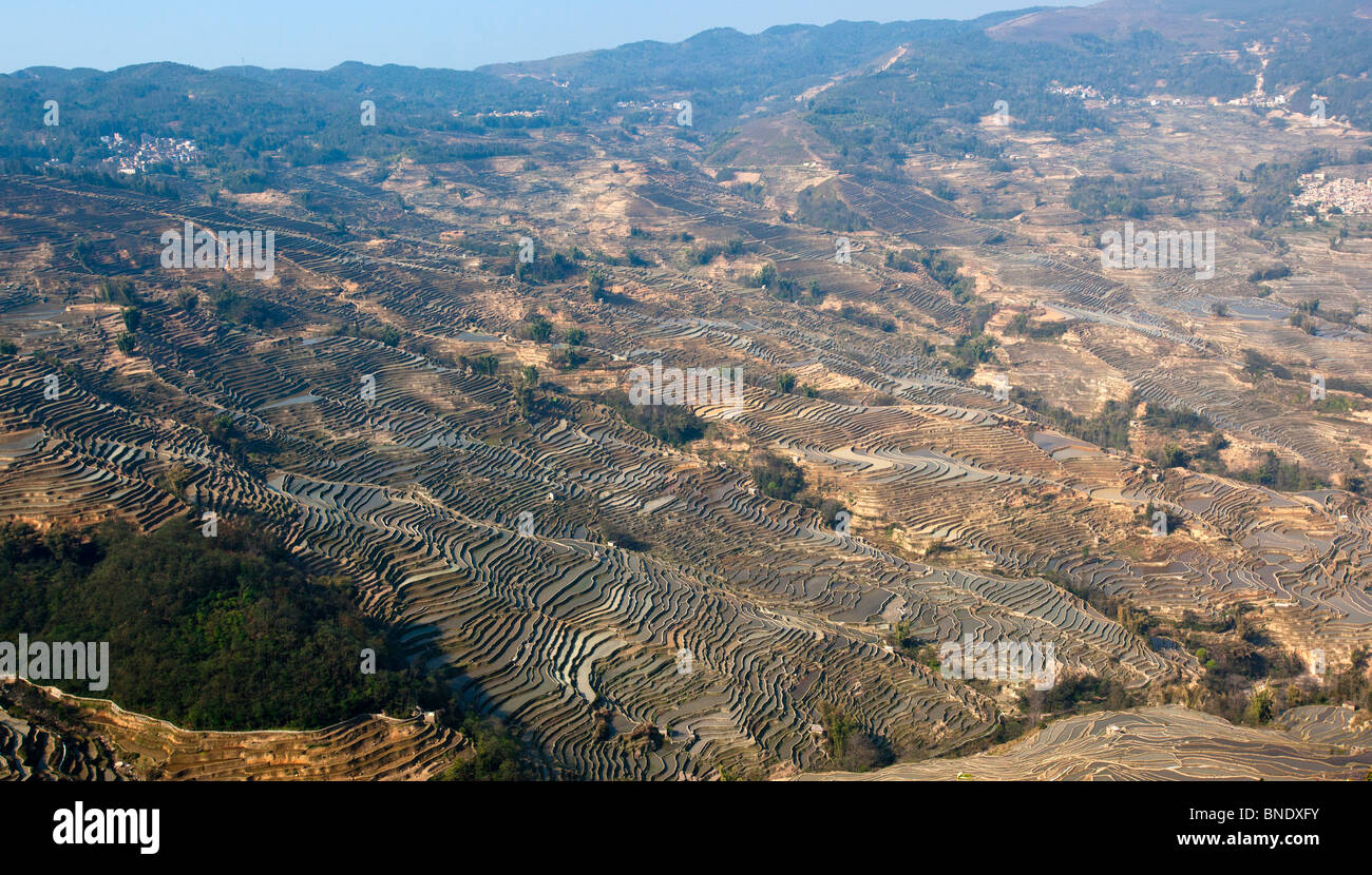 Yuanyang County rice terraces built by the Hani nationality, southwest ...