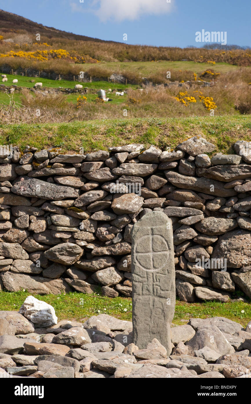 Gallarus Oratory Celtic cross Dingle Peninsula County Co. Kerry in ...