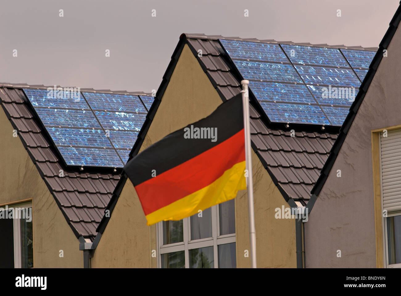Solar energy housing estate, Germany Stock Photo - Alamy