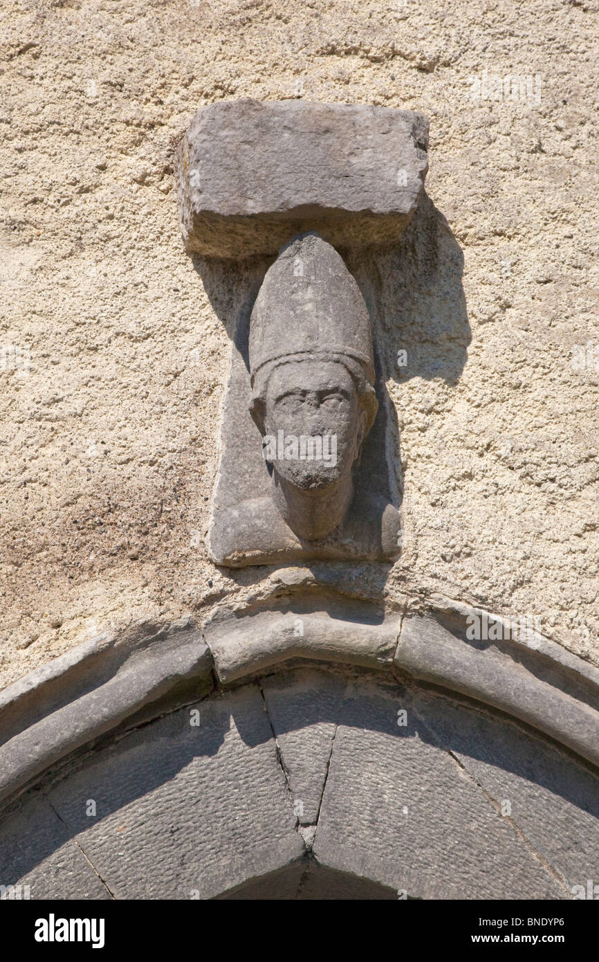 Carved head bishop Kilfenora church Burren County Co. Clare Ireland ... Carved head bishop Kilfenora church Burren County Co. Clare Ireland ...