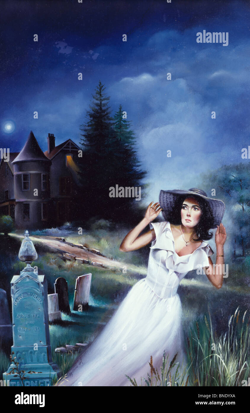 Woman standing in a cemetery Stock Photo - Alamy