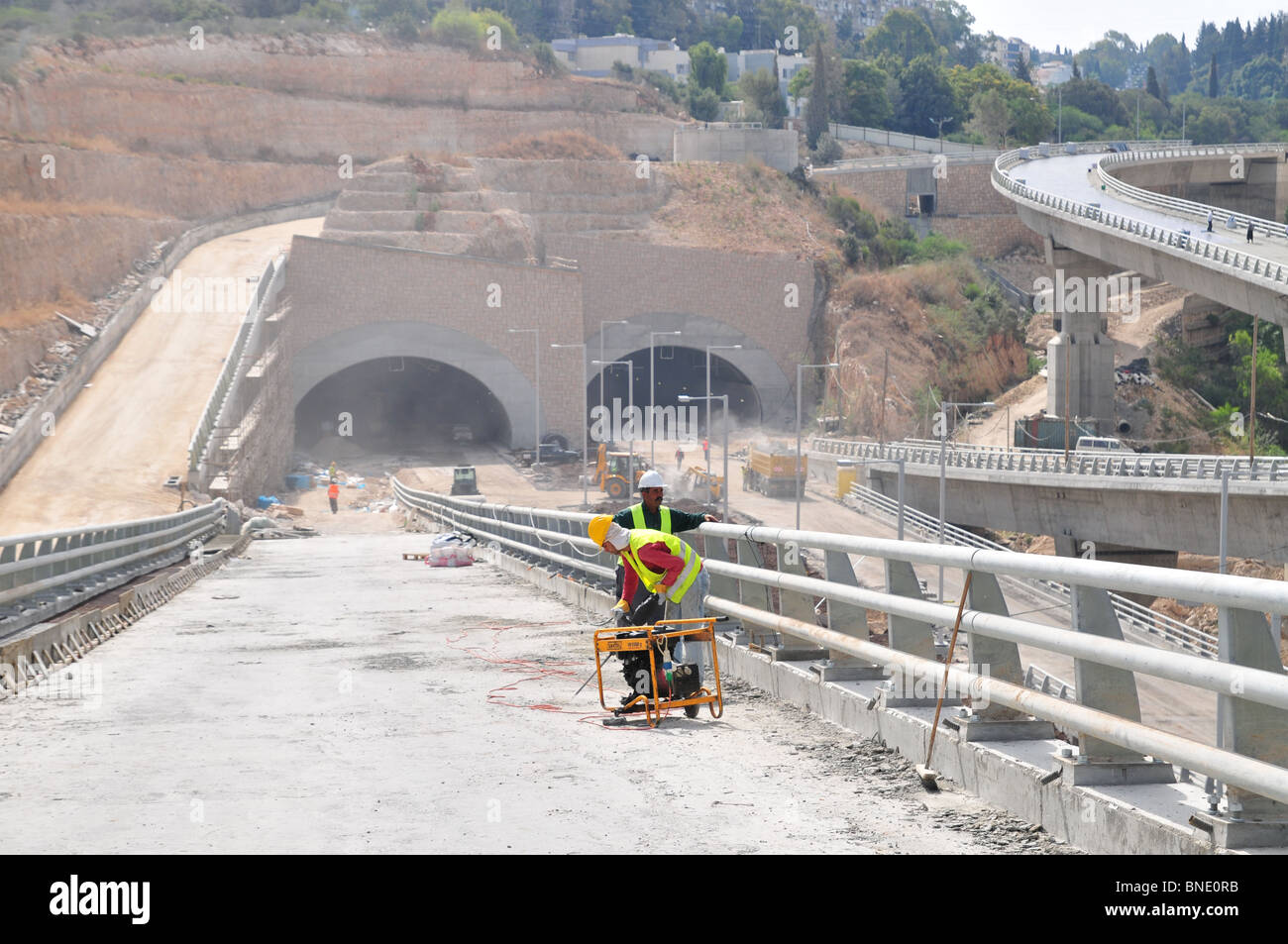 Israel, Haifa, The Carmel Tunnels. A 6.5 Km highway being built under ...