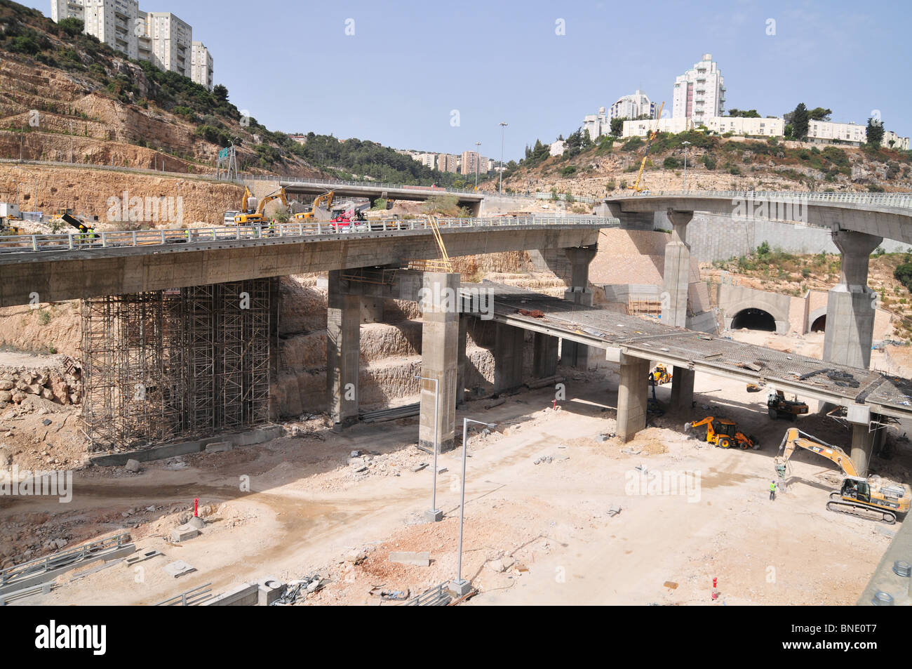 Israel, Haifa, The Carmel Tunnels. A 6.5 Km highway being built under ...