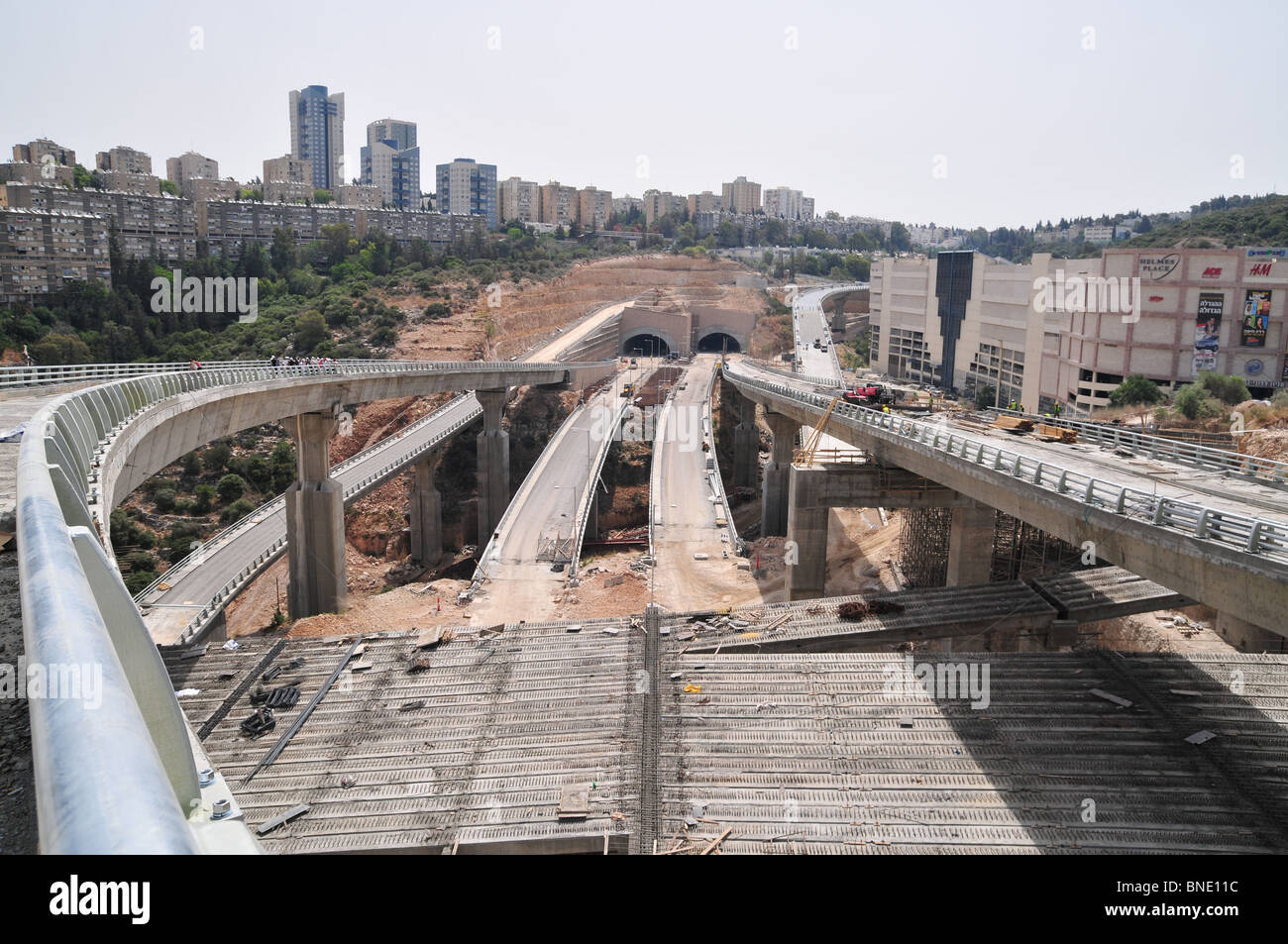 Israel, Haifa, The Carmel Tunnels. A 6.5 Km highway being built under ...