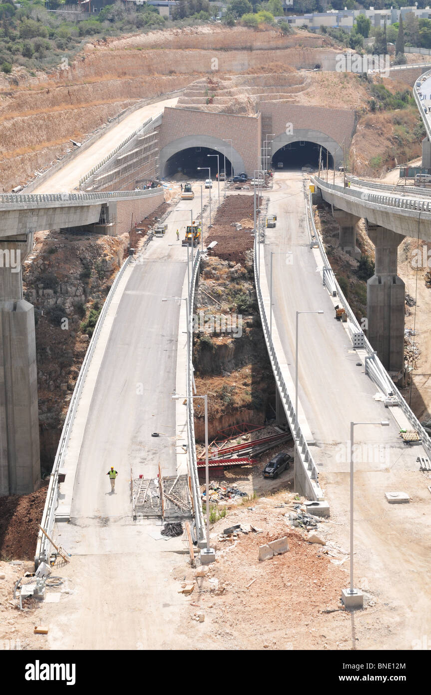 Israel, Haifa, The Carmel Tunnels. A 6.5 Km highway being built under ...