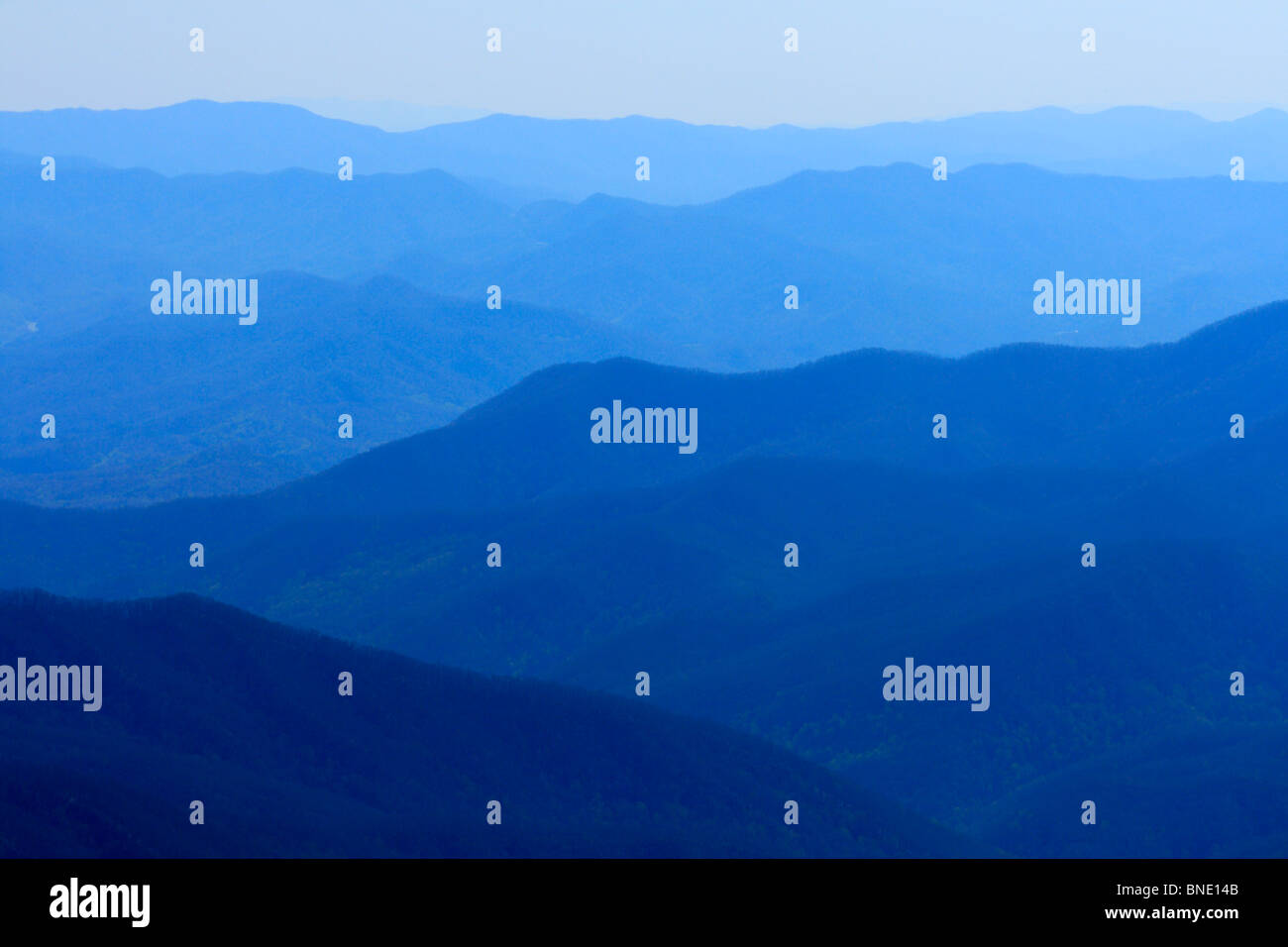 Fog over mountain ranges, Great Smoky Mountains, Blue Ridge Mountains ...