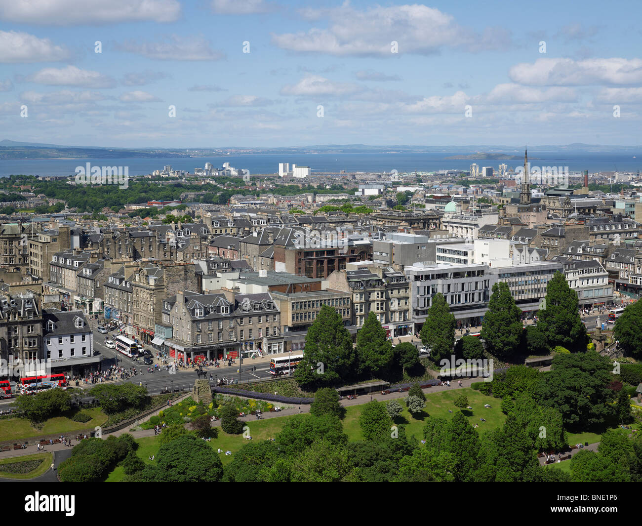 Princes Street, and shoppers on a summer Saturday, from Edinburgh ...