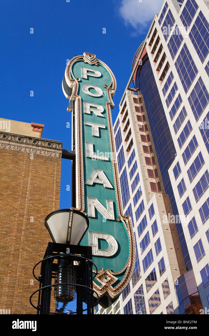 Low angle view of buildings, Arlene Schnitzer Concert Hall, Portland ...