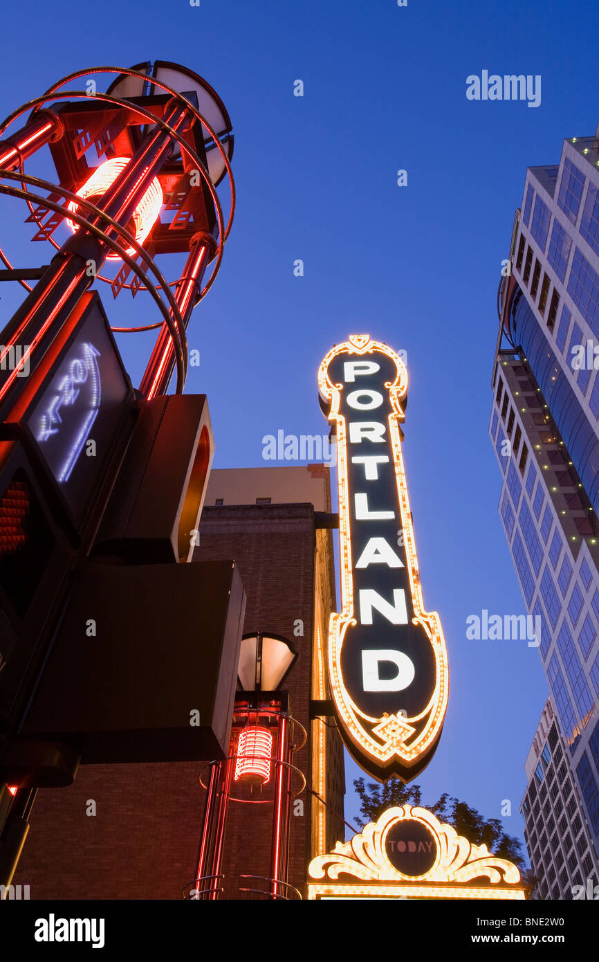 Low angle view of buildings, Arlene Schnitzer Concert Hall, Portland ...