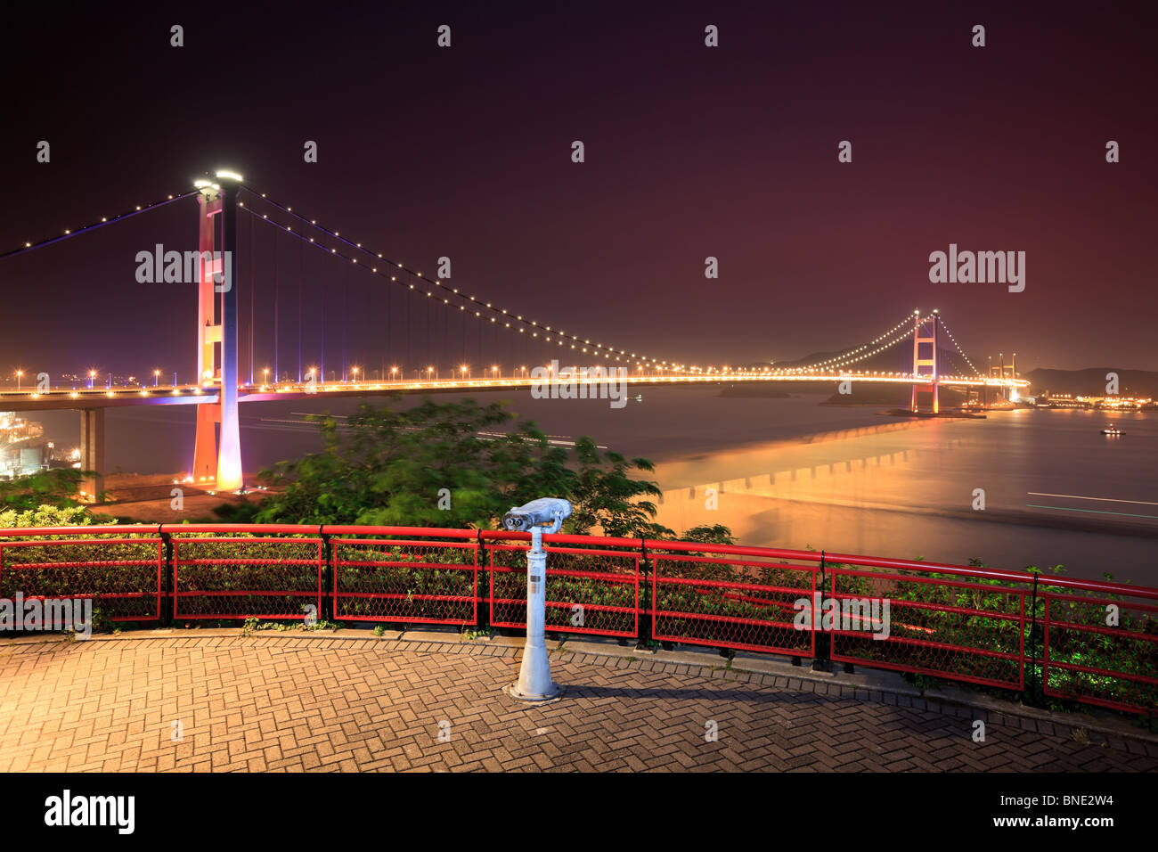 Tsing Ma Bridge from Lantau Link View Point. Hong Kong Stock Photo - Alamy
